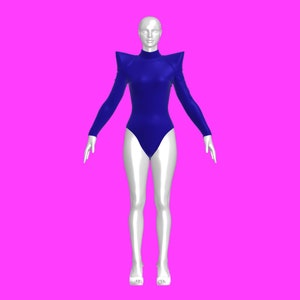 Pointed Shoulder Long Sleeve Leotard Sewing Pattern (sizes XS - 4X ...