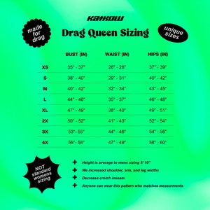 Drag Queen Jumpsuit Sewing Pattern (sizes XS -4X) PDF Fashion Costume ...