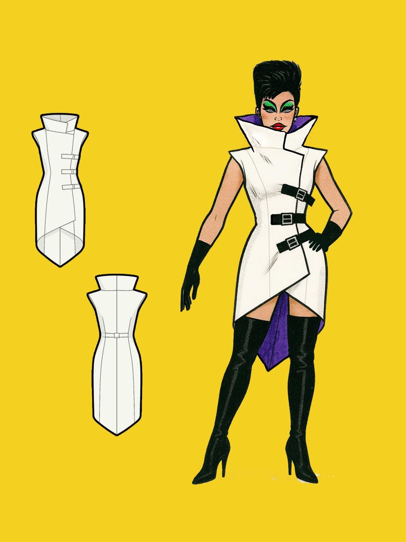 Mad Scientist Lab Coat (M-XL) Drag Queen Halloween Costume Sewing ...