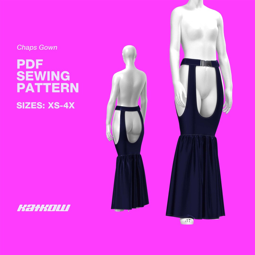 Chaps Gown Sewing Pattern (sizes XS - 4X) - PDF DOWNLOAD - Drag Queen Costume, Sexy Dress ...