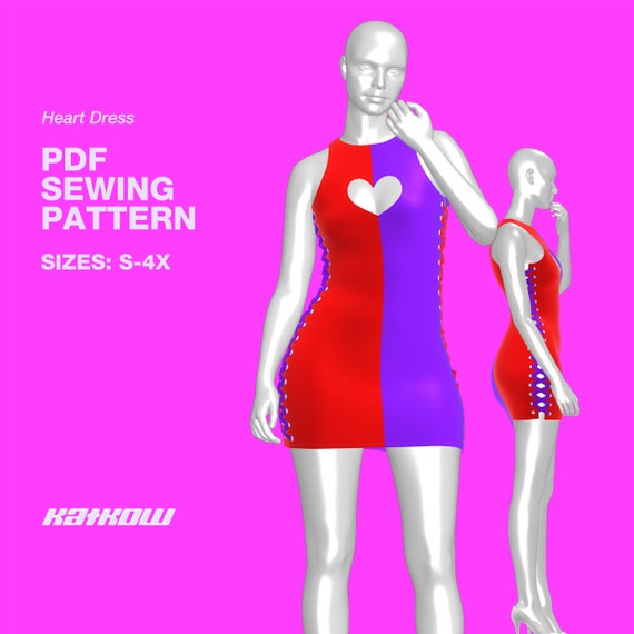 Heart Lace up Dress Sewing Pattern sizes S 4X PDF - Etsy