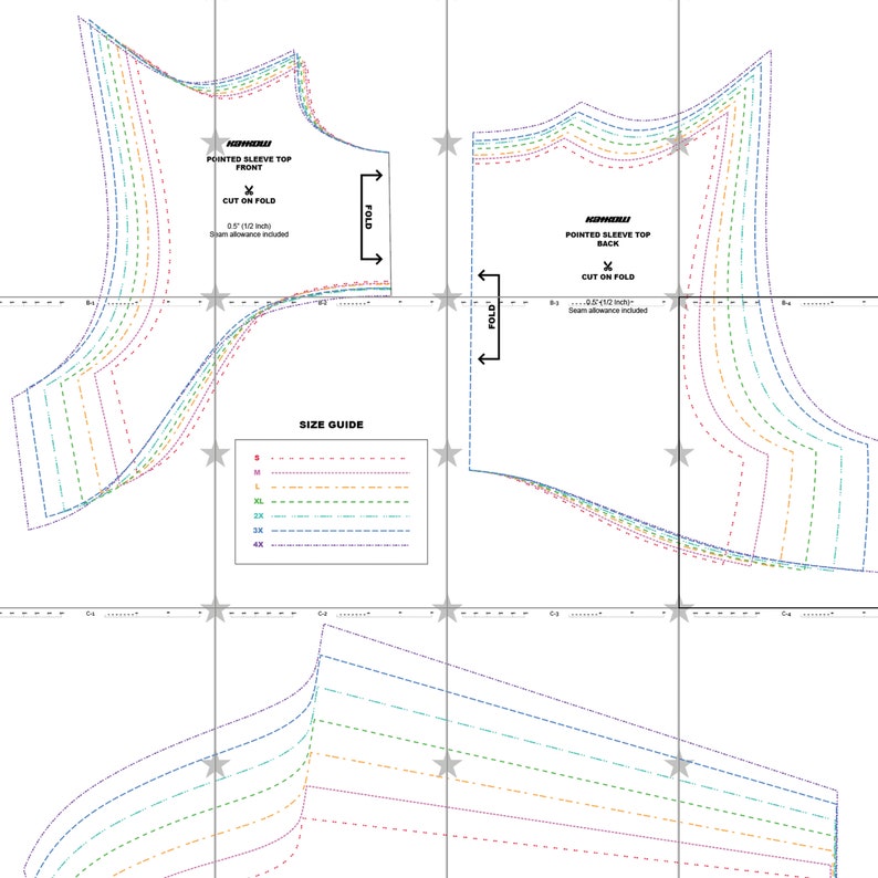 Pointed Shoulder Shrug Sewing Pattern sizes S 4X PDF - Etsy