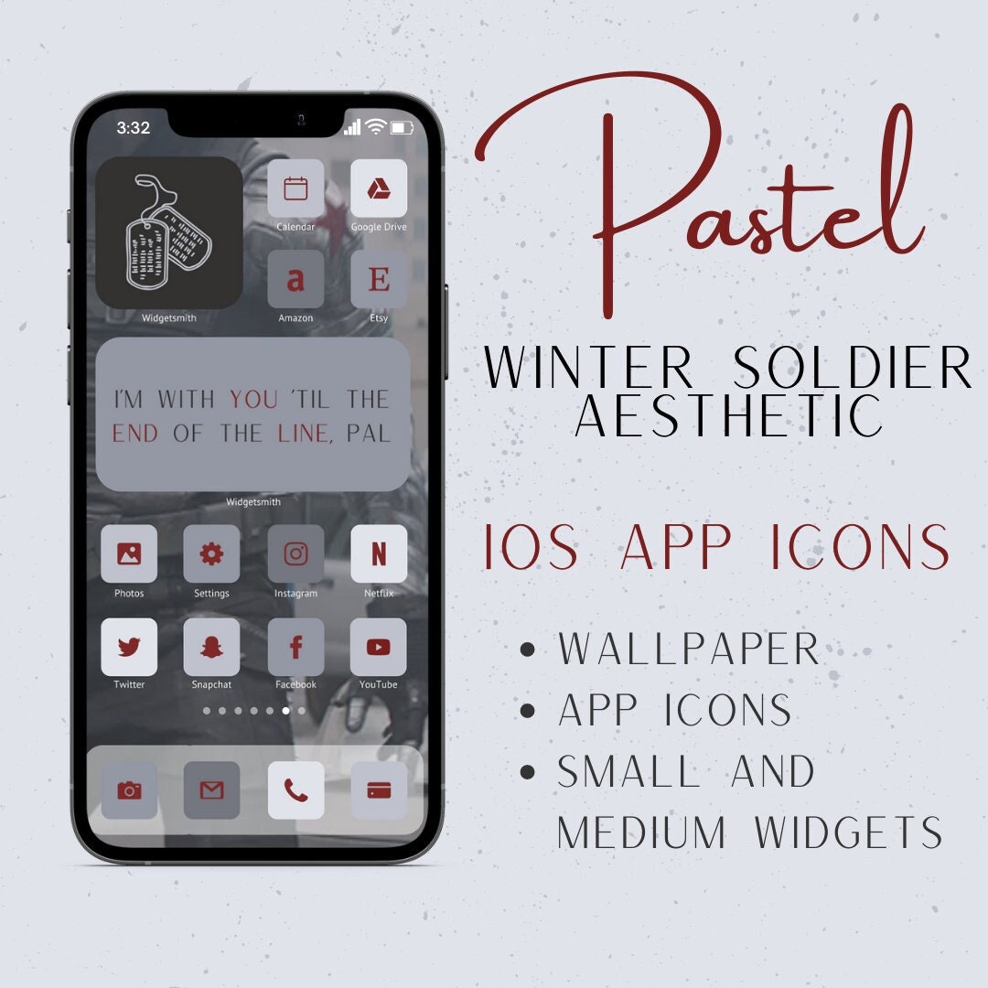 Pastel Theme Winter Soldier Bucky Barnes White Wolf Aesthetic Ios 14 ...