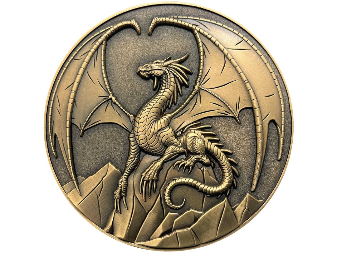 Goliath Coins – Lawful Gold Dragon – Large Display Coin With Stand - Etsy
