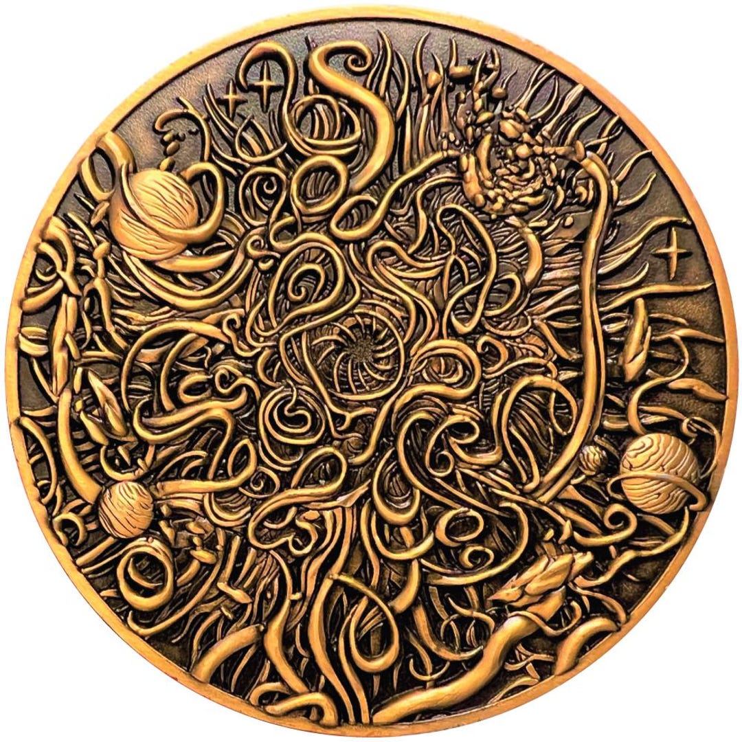 Call of Cthulhu azathoth Goliath Coin Large Display Coin With Stand - Etsy