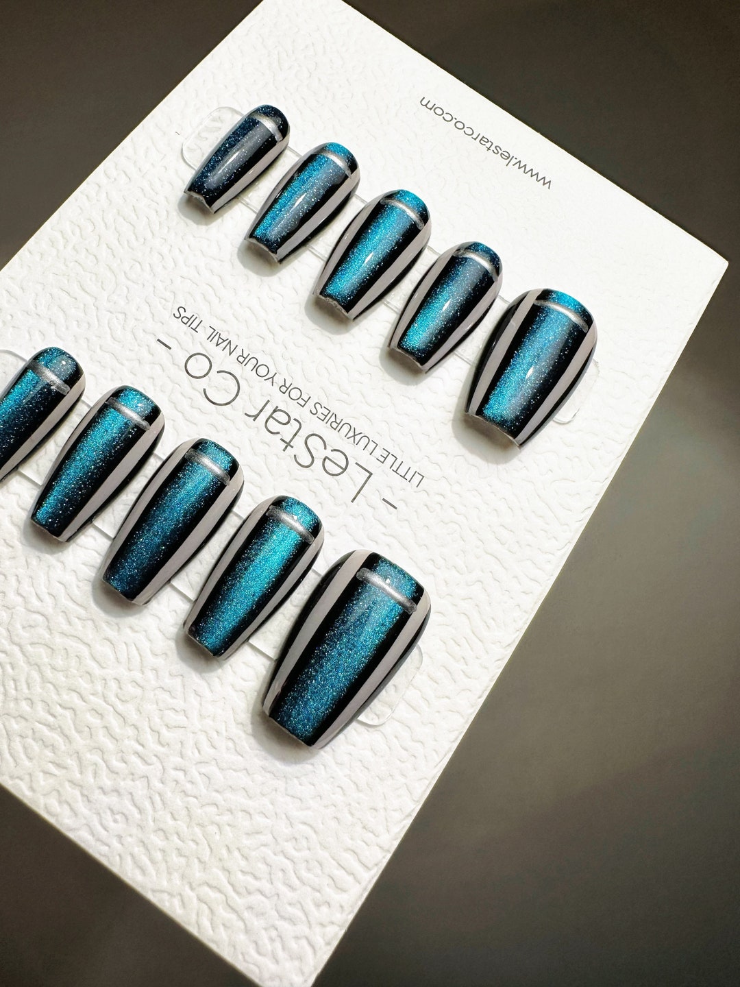 Reusable Galactic Gleam Premium Press on Nails Gel Fake Nails Cute Fun ...