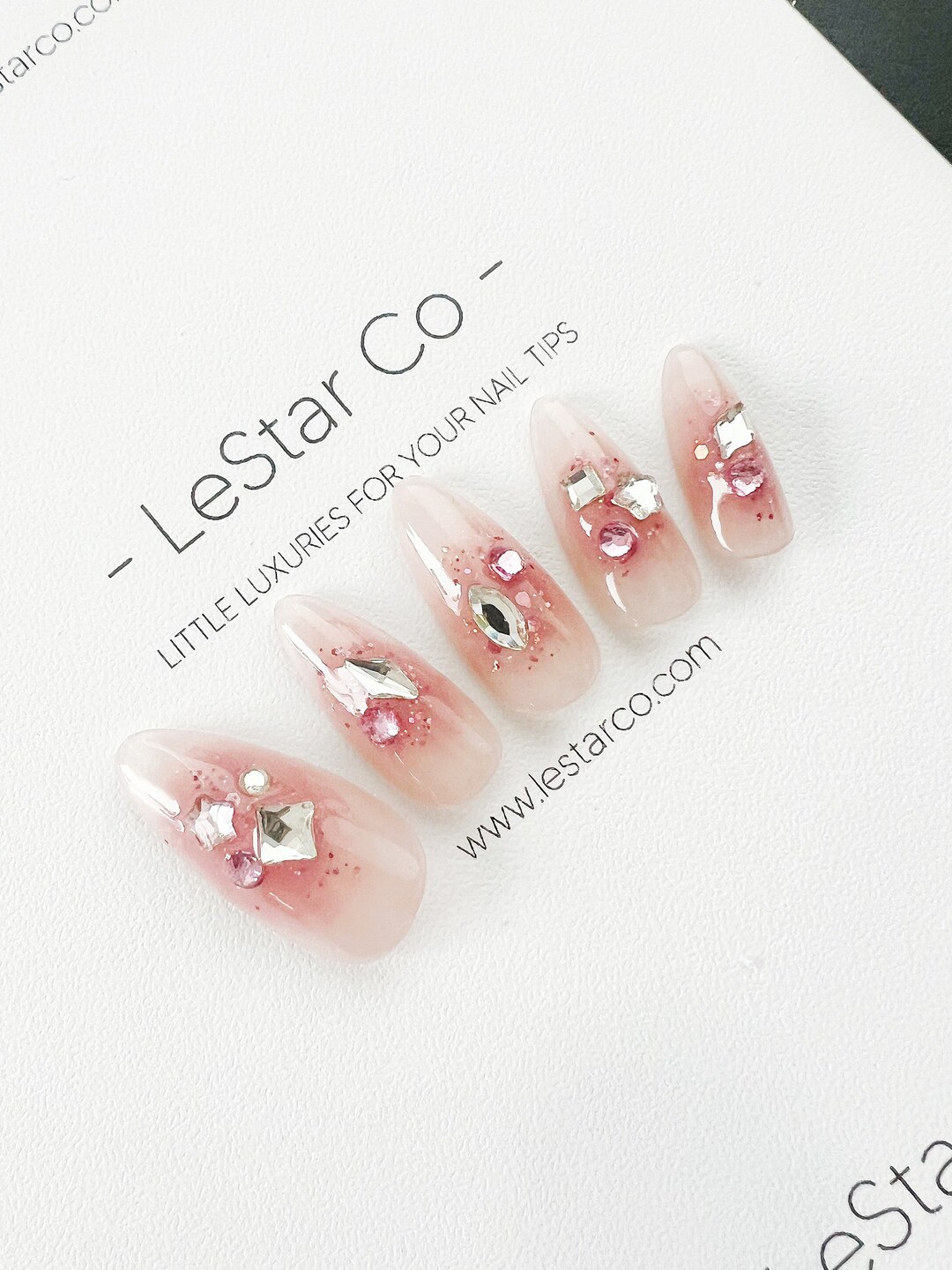 Reusable Too Sweet Premium Press on Nails Gel Hand Painted Pressons ...