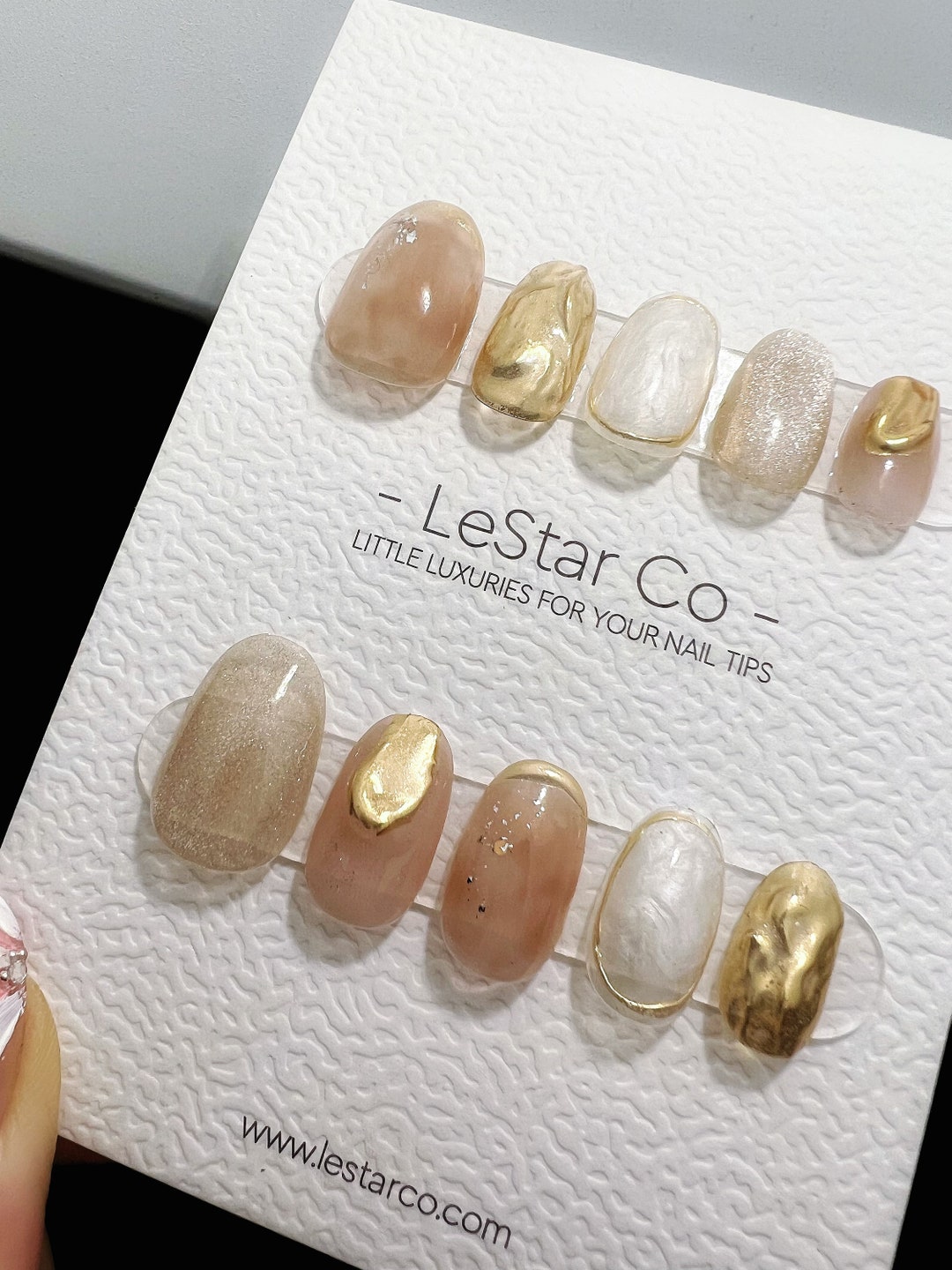 Reusable Sahara Sunset | Premium Press on Nails Gel Hand Painted ...