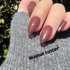 Walnut Luster Gel Nail Polish Sheer Brown With Silver Glitter - Etsy