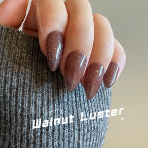 Walnut Luster Gel Nail Polish Sheer Brown With Silver Glitter - Etsy