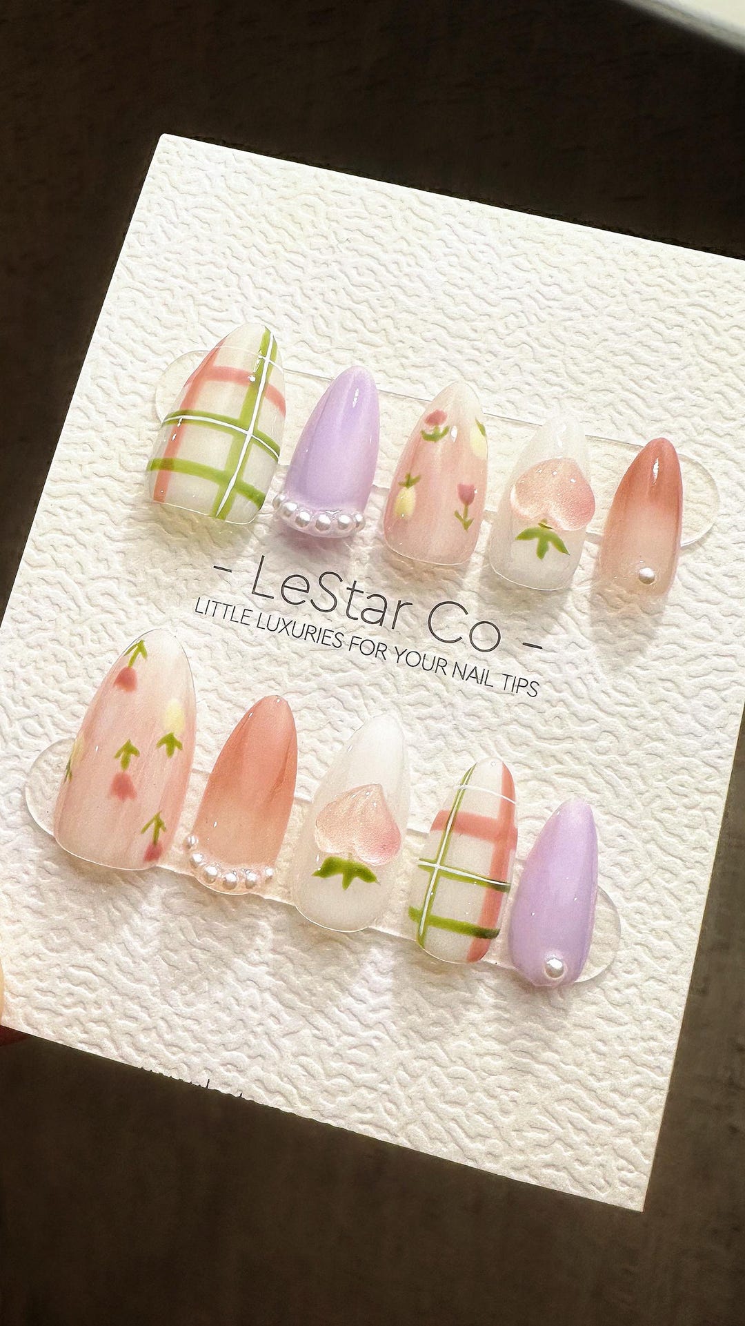 Reusable Sweet Spring| Premium Press on Nails Gel Hand Painted Pressons ...