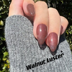 Walnut Luster Gel Nail Polish Sheer Brown With Silver Glitter - Etsy