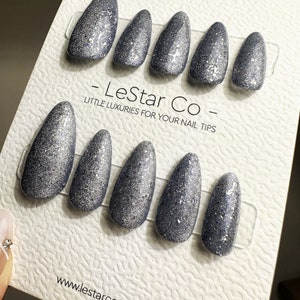 Reusable Twinkle Toes Cat Eye Effect | Nails Premium Short Press on ...