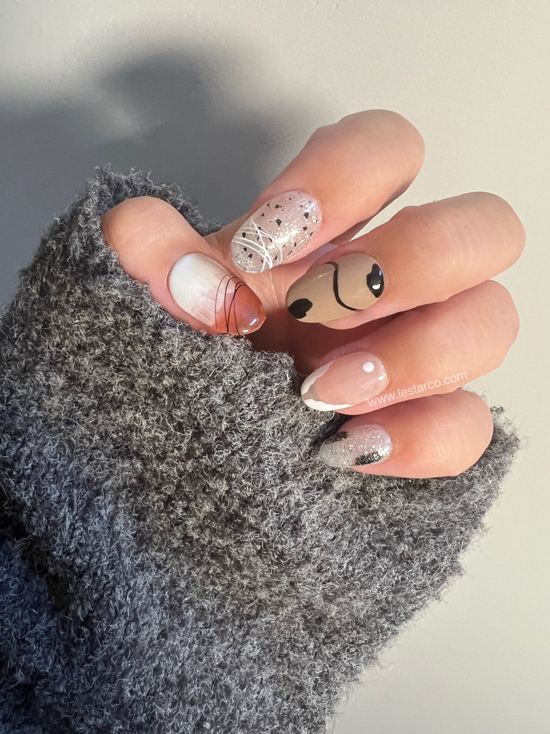 Handmade Press on Minimalist Linea Gel Acrylic Nails ML239 4for3 Timed ...