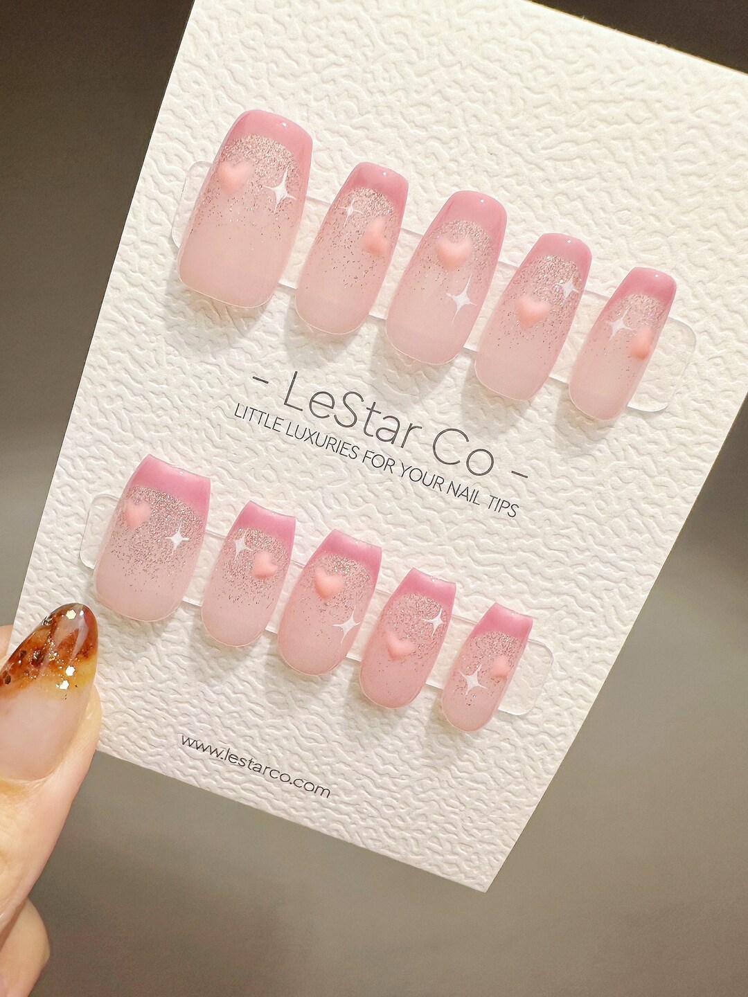 Handmade Press on Pink Heart French Tip Gel Nails 4for3 Timed Offer - Etsy