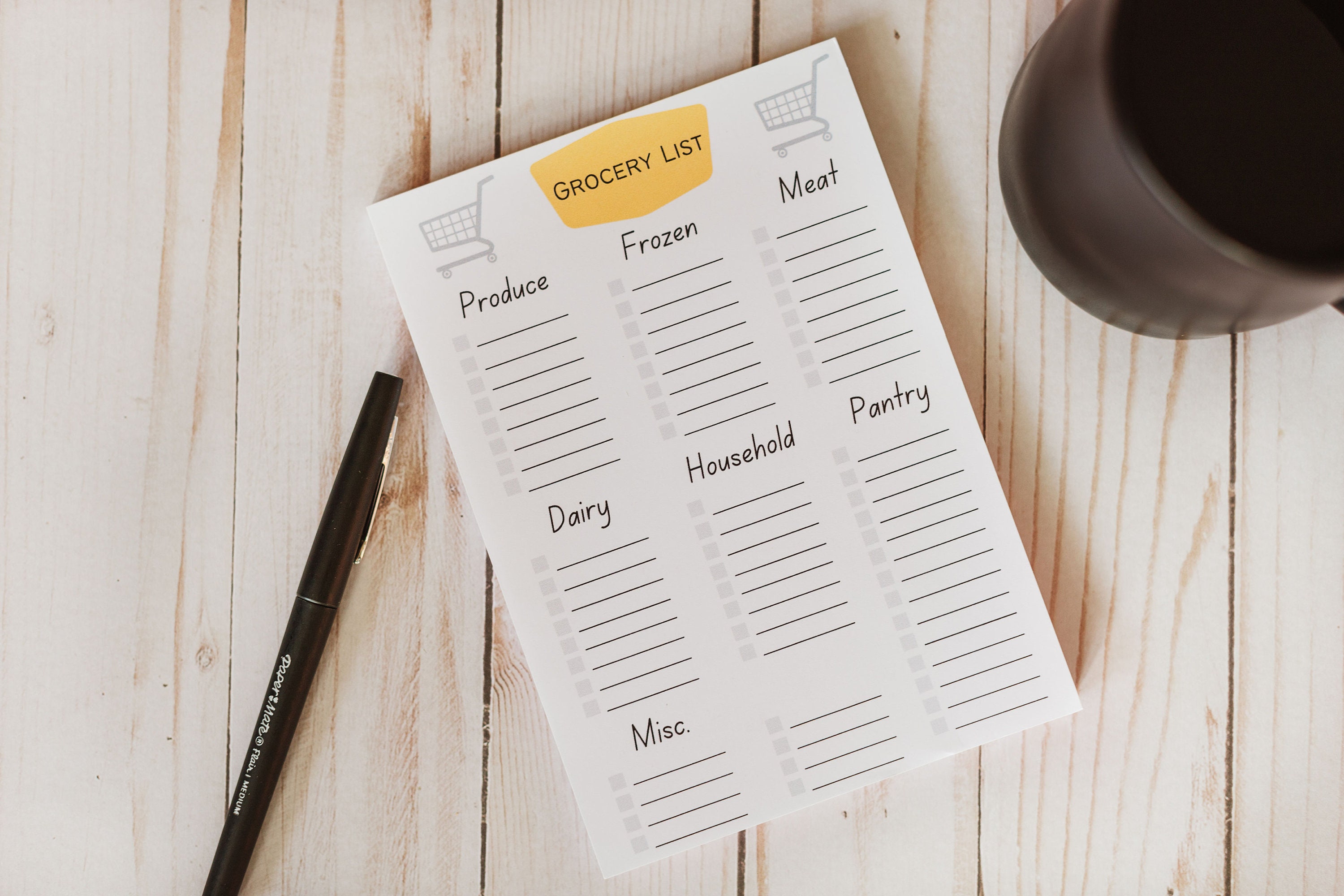 Grocery List Notepad Grocery List Pad Shopping Notepad - Etsy