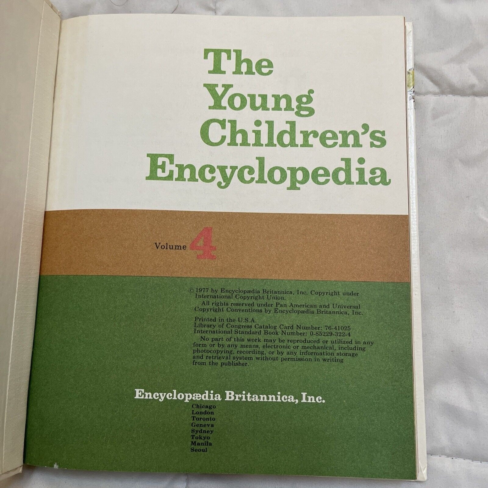1977 the Young Childrens Encyclopedia by Britannica Volume 4 Hardcover ...