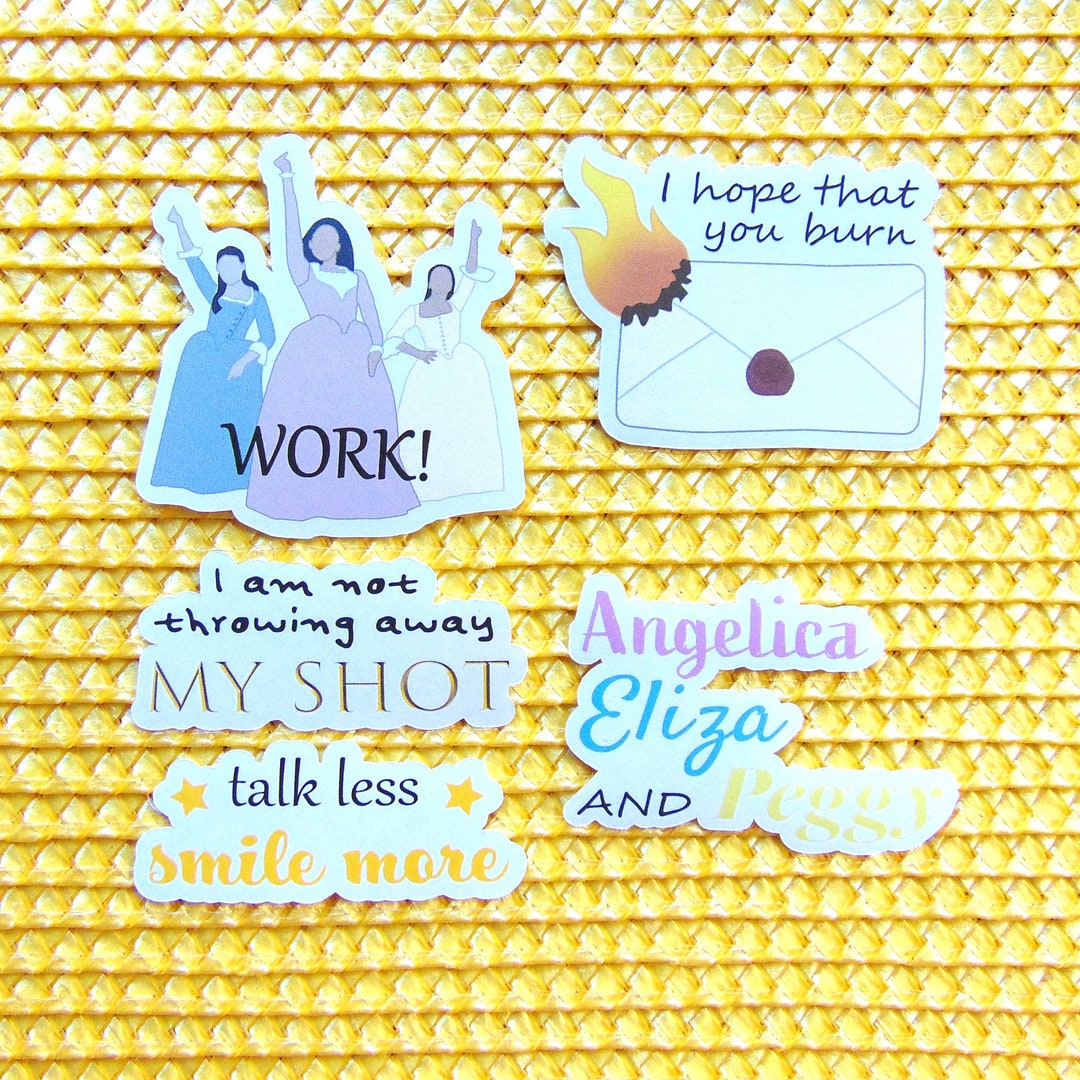 Hamilton Musical Stickers Various Songs Pack or Individual Sticker - Etsy
