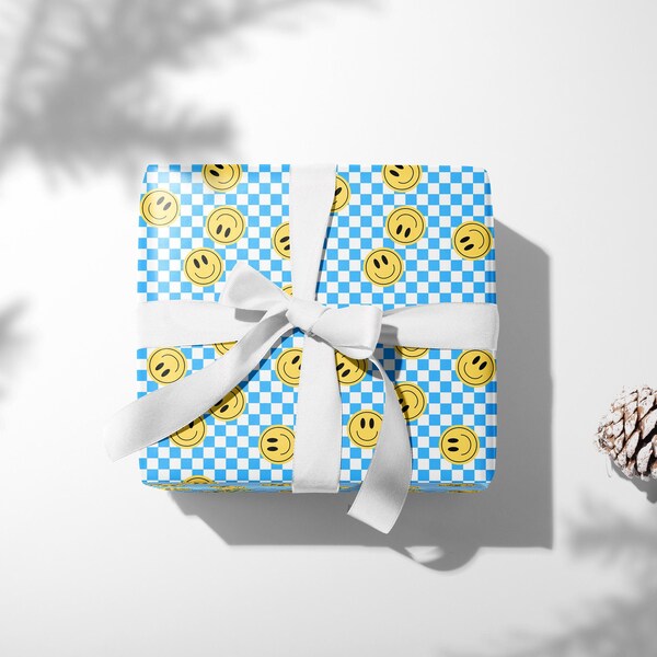 Smiley Face Wrapping Paper - Etsy