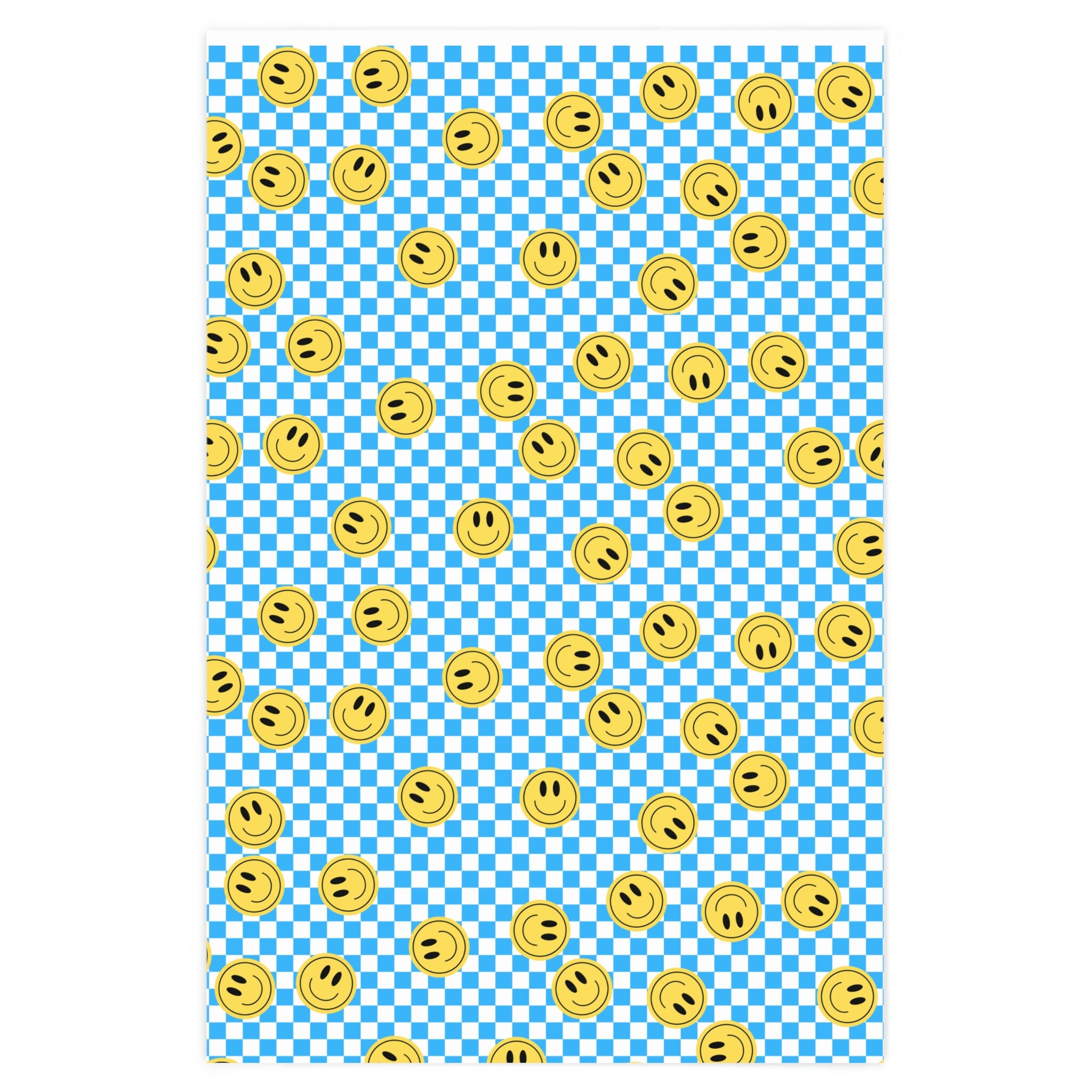 Blue Smiley Face Wrapping Paper - Etsy