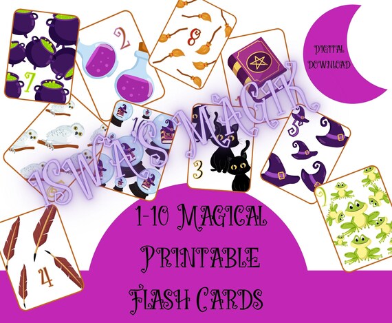 NUMBERS 1-10 MAGICAL FLASHCARDS - Etsy