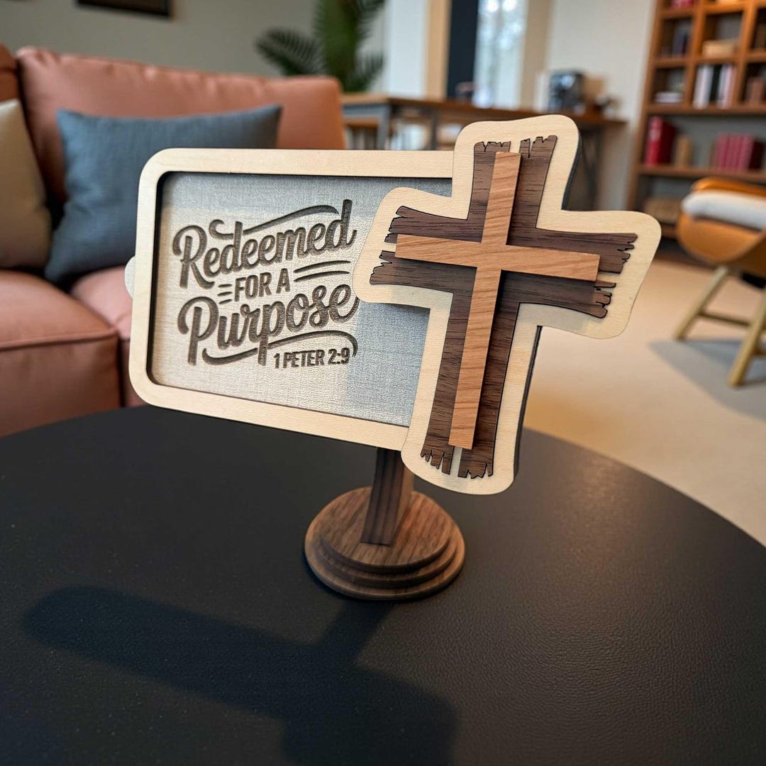 Mini Desk Sign With Decorative Cross | Personalized Christian Desk ...