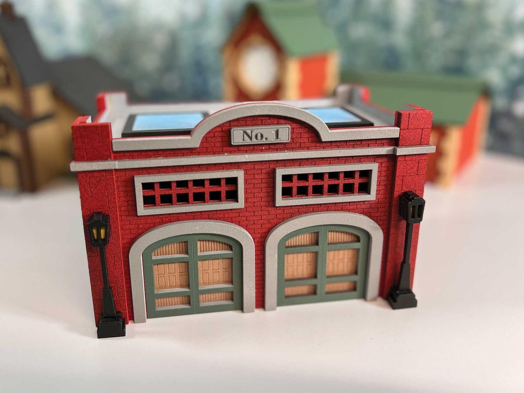 Christmas Village Firehouse | Holiday Village Firehouse | Miniature ...