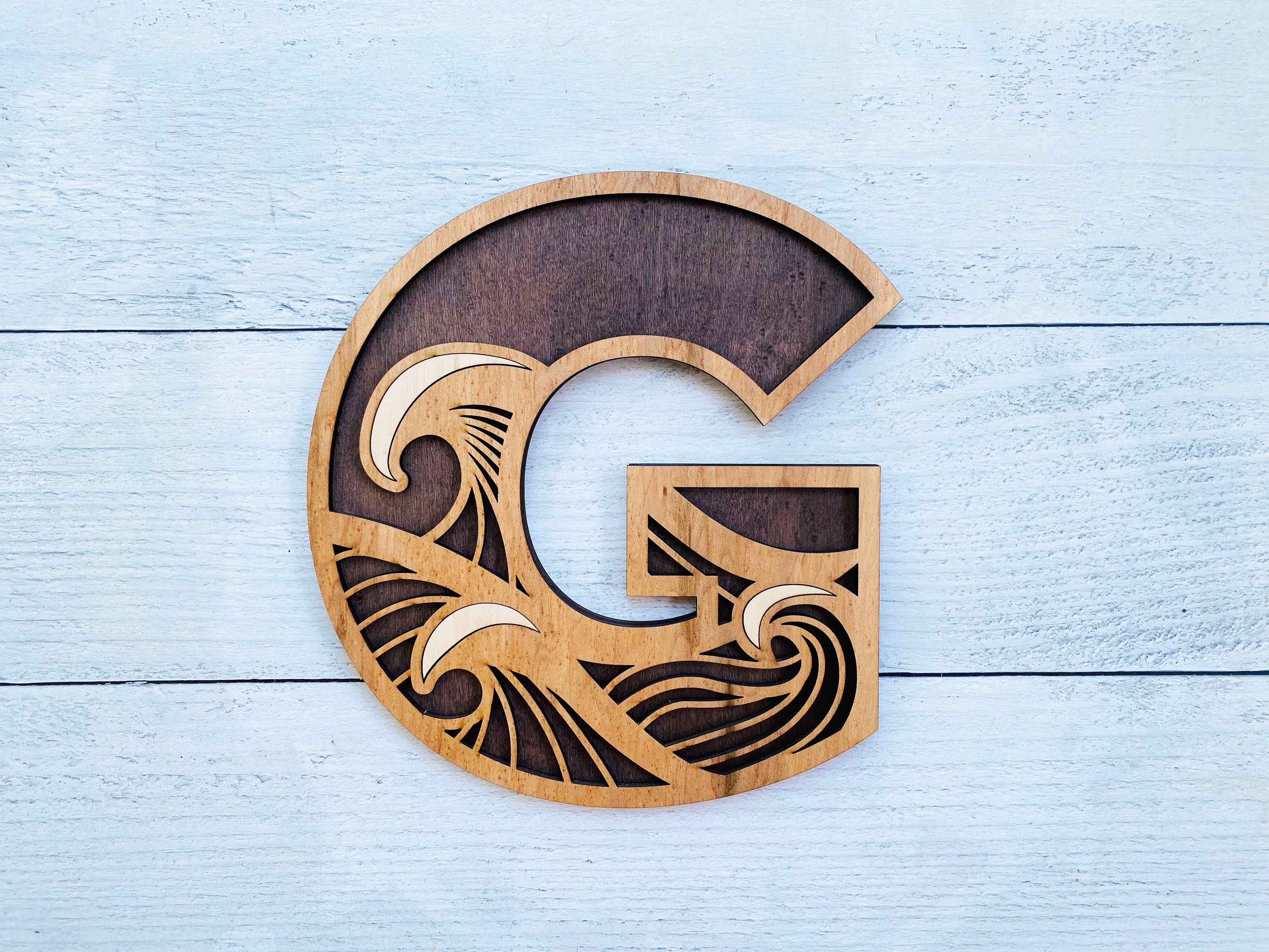 Wave Alphabet Letters Letter Wall Art Initial Wall Art - Etsy