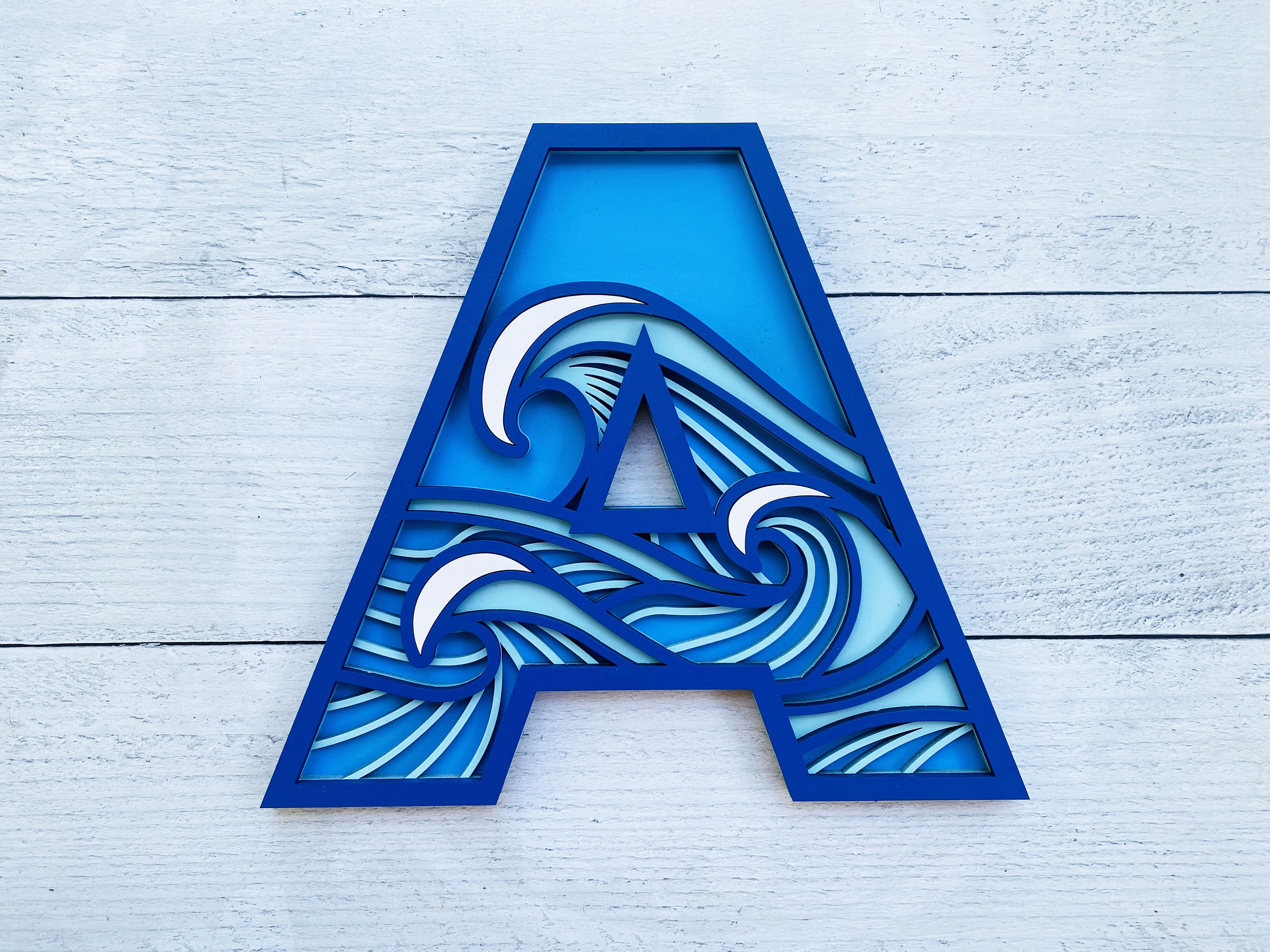 Wave Alphabet Letters Letter Wall Art Initial Wall Art - Etsy