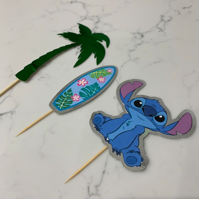 Lilo and Stitch/surf Board/palm Tree Cake Toppers - Etsy UK