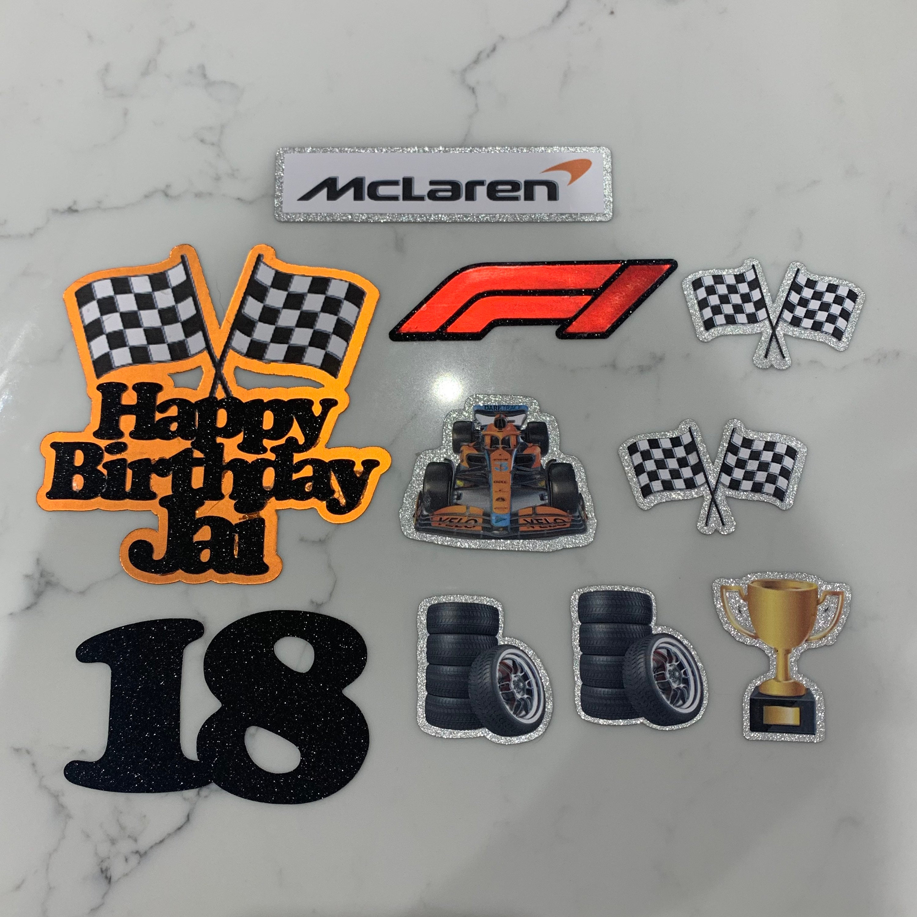 Mclaren Racing Car F1 Cake Topper Set - Etsy UK