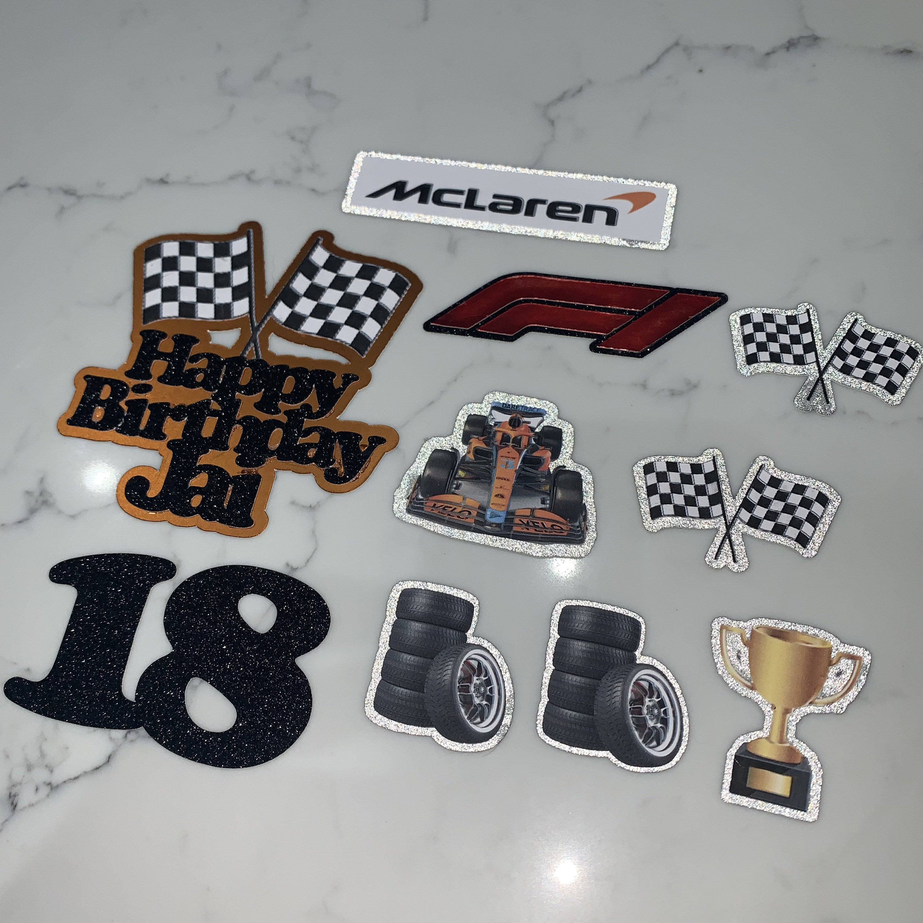 Mclaren Racing Car F1 Cake Topper Set - Etsy UK