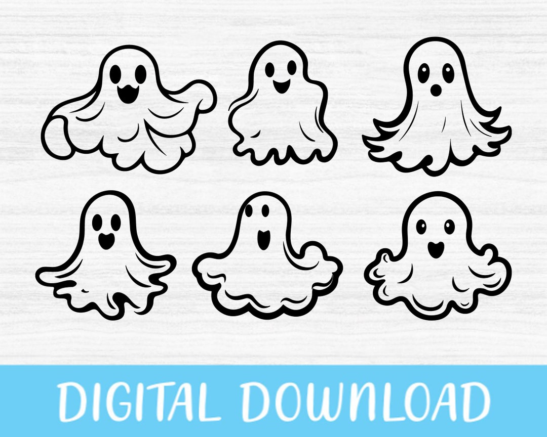 6 lindos fantasmas svg paquete silueta fantasma cara - Etsy México