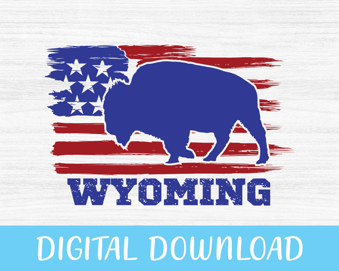 Wyoming Png Wyoming Clipart Sublimation Design Png Usa Flag - Etsy