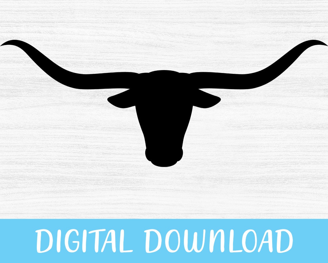 Texas Longhorn Head Svg Longhorn Svg Longhorn Head Svg Etsy Singapore