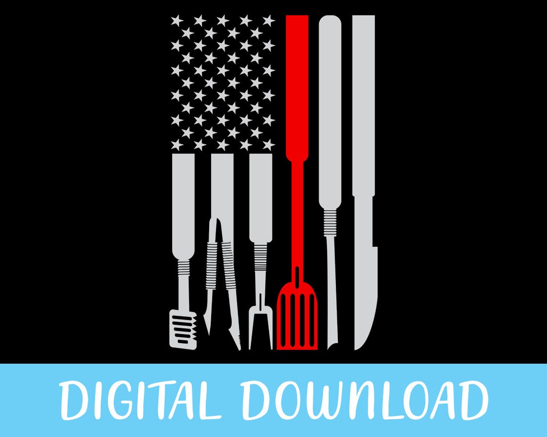 Chef Usa Flag Bbq Grilling Svg, Grill Master Svg, Cooking Kitchen Svg ...