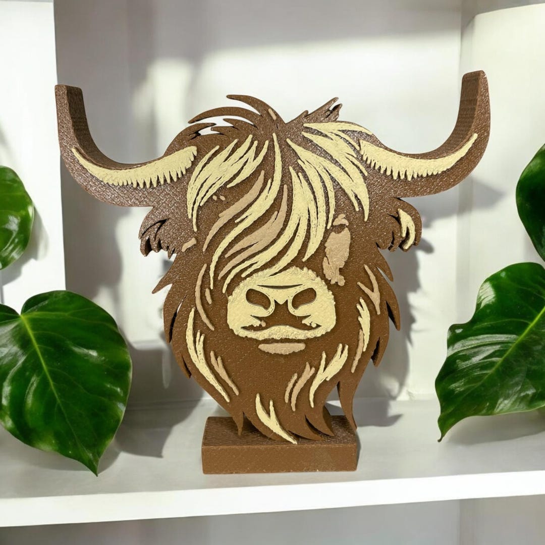 3D Printed Highland Cow Display - Etsy