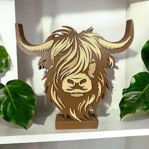 3D Printed Highland Cow Display - Etsy