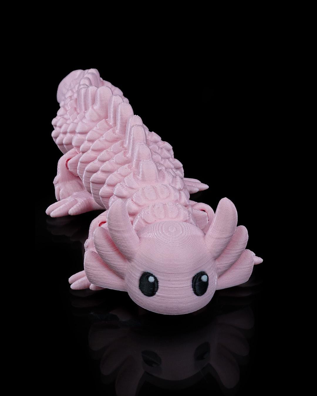 3D Printed Flexible Soft Pink Axolotl - Etsy