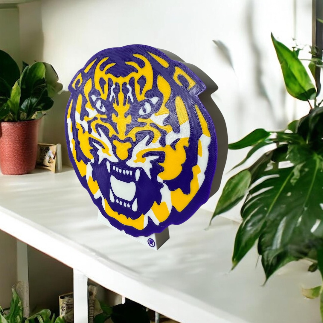 Officially Licensed LSU Tigers 3D Printed Tiger Head Decoration - Etsy