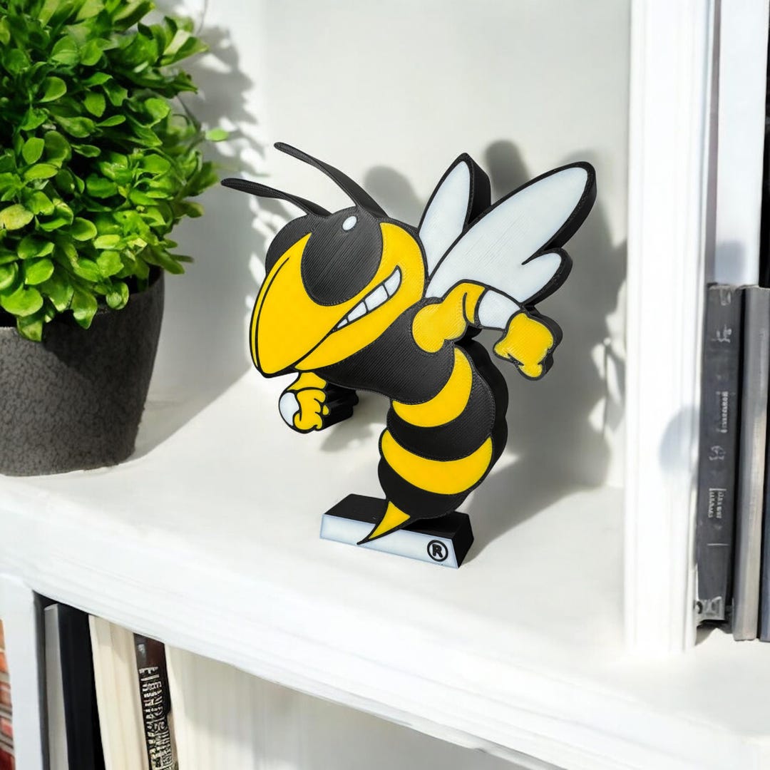 Officially Licensed Georgia Tech Buzz Yellow Jacket Mascot 3D Printed Decoration - Etsy