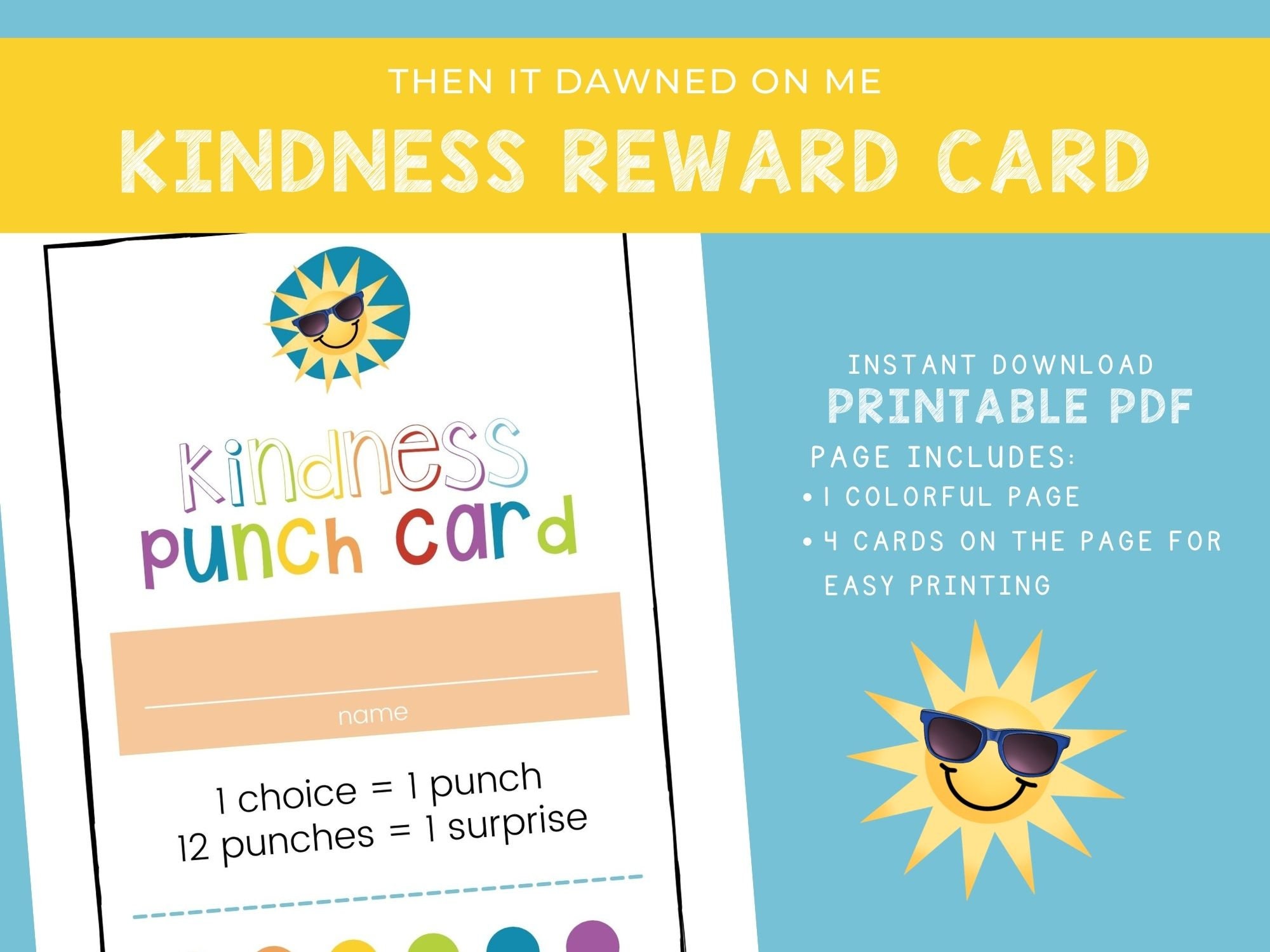 Kindness Punch Cards - Printable Cards