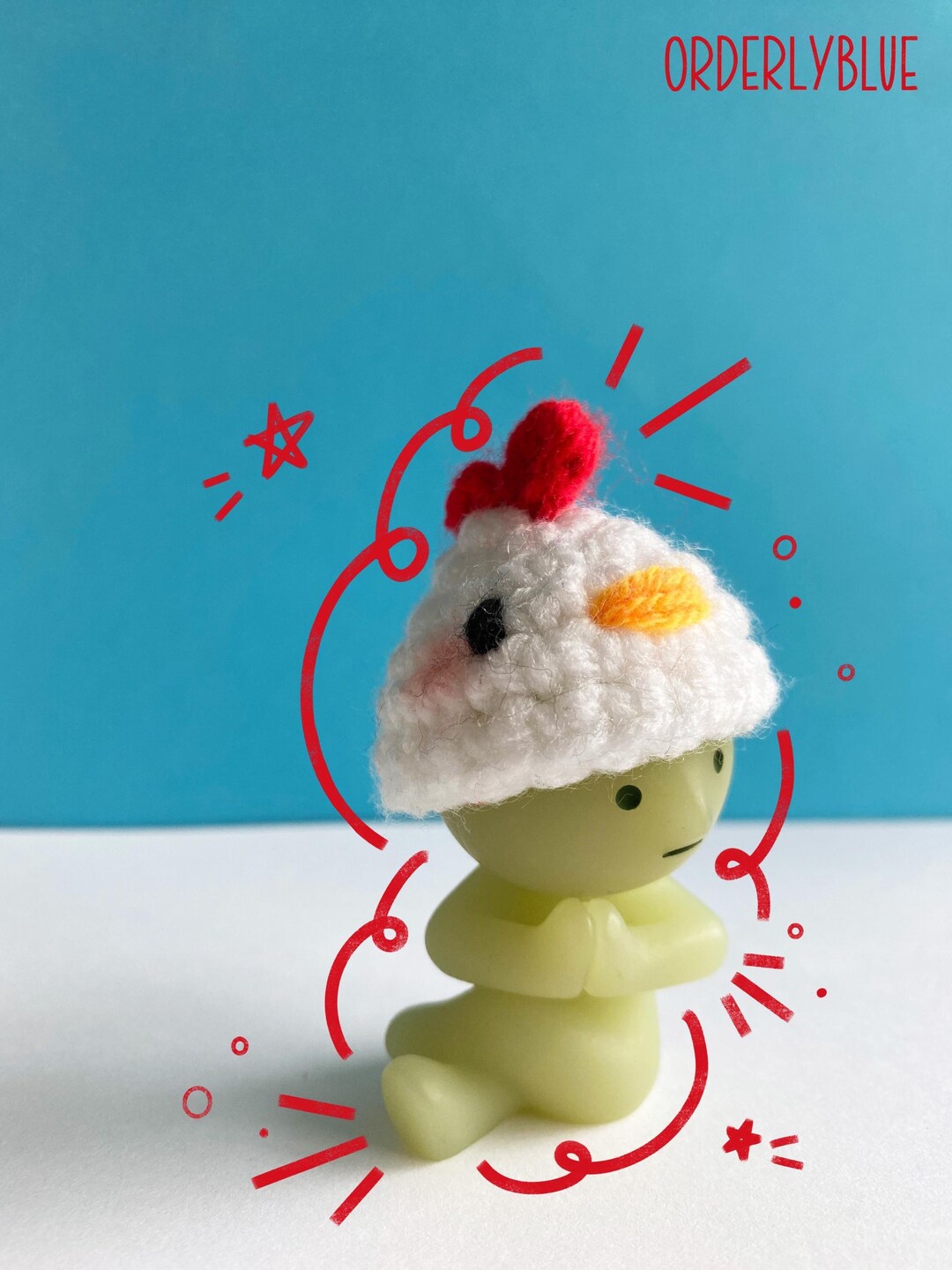 Smiski Chicken Hat Crochet Pattern | Crochet Pattern Only | Figurine ...