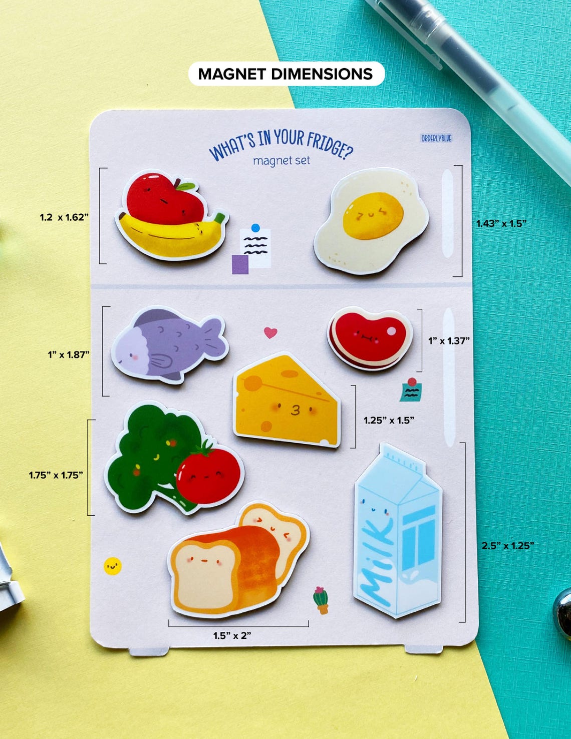 What's in Your Fridge? Magnet Set | Cute Grocery Magnets | Custom Die ...