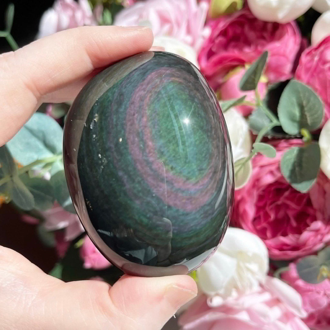 VERY RARE Large Velvet Obsidian Palm Stone Royal Velvet Obsidian ...