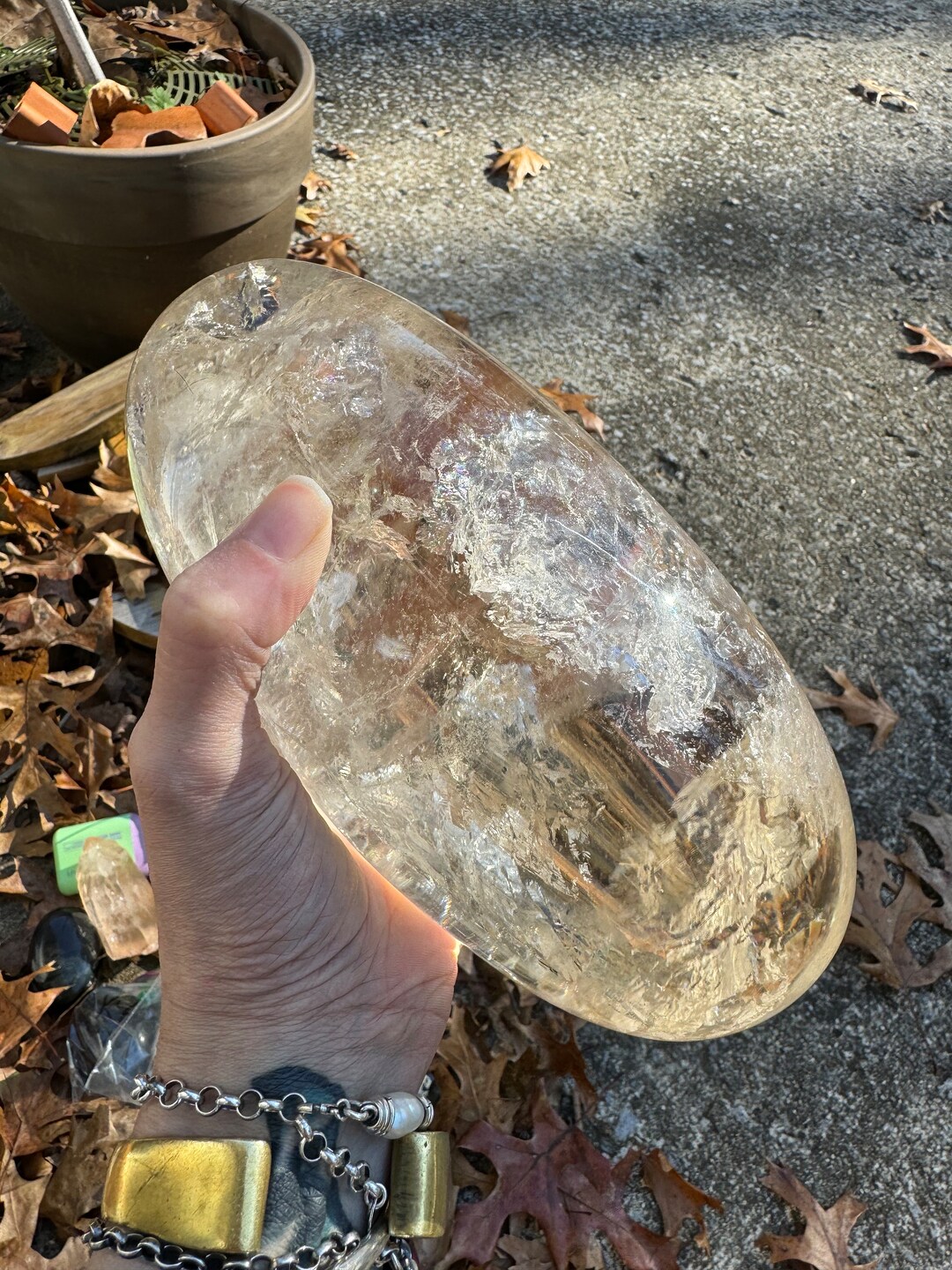 ENORMOUS 6.5 Lb 8 RAINBOW FILLED Clear Clarity Champagne Natural ...