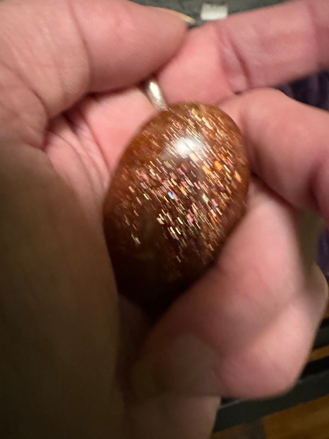 Rainbow Confetti Sunstone Palm Stone Palmstone Very Rare Crystal ...