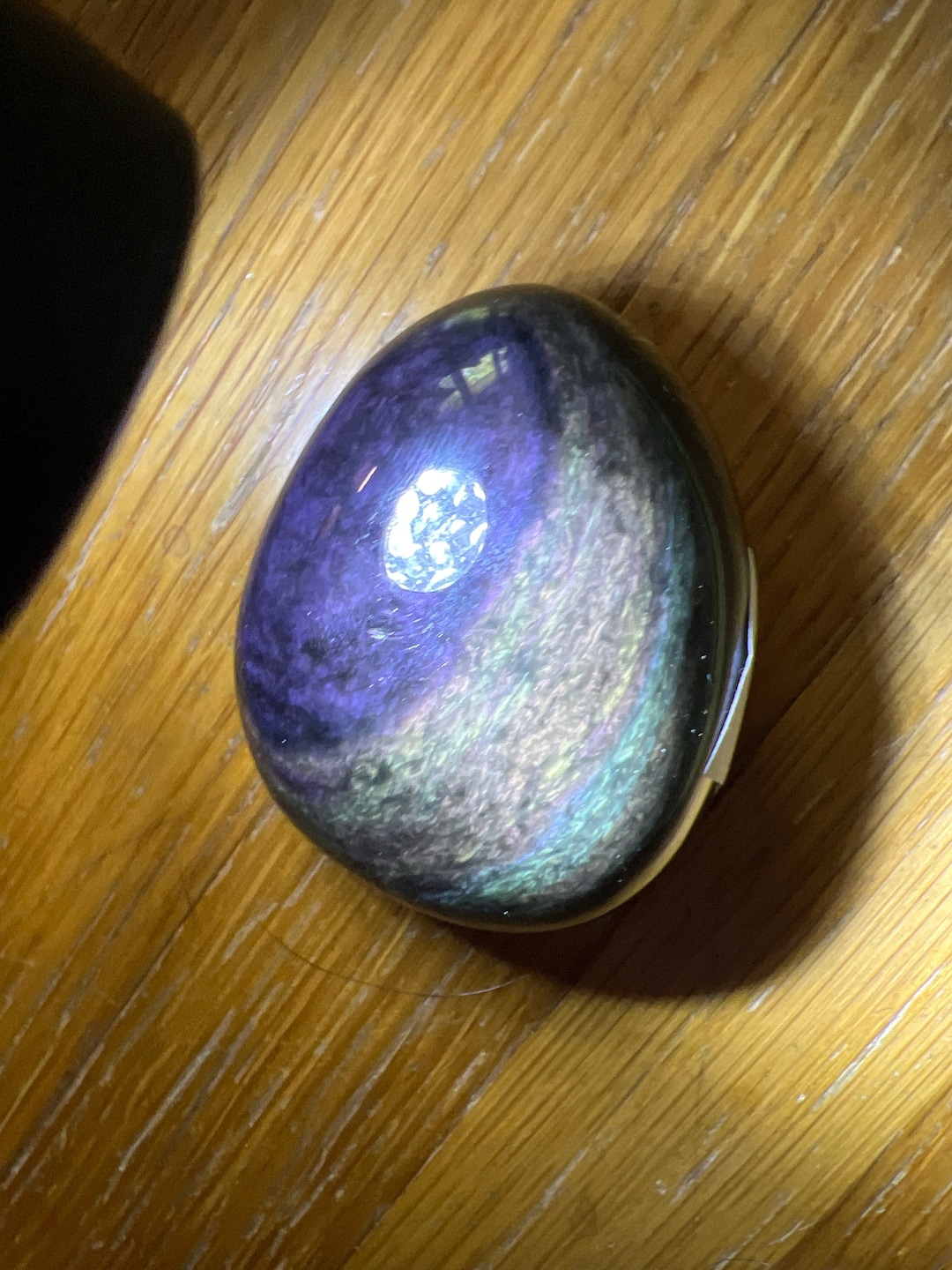 Velvet Obsidian Palm Stone Royal Peacock Obsidian Big Large Rare ...