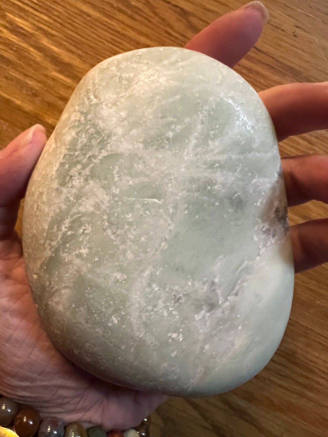Huge Jade River Tumbled White and Mint Green Jadeite Un Polished ...
