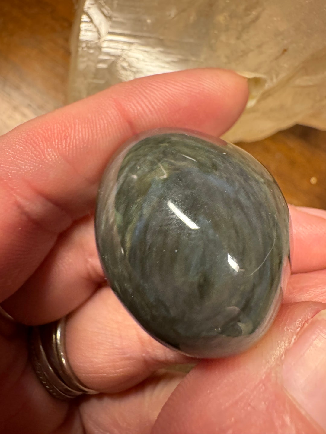 Color Movement High Quality Velvet Obsidian Palm Stone Royal Peacock ...